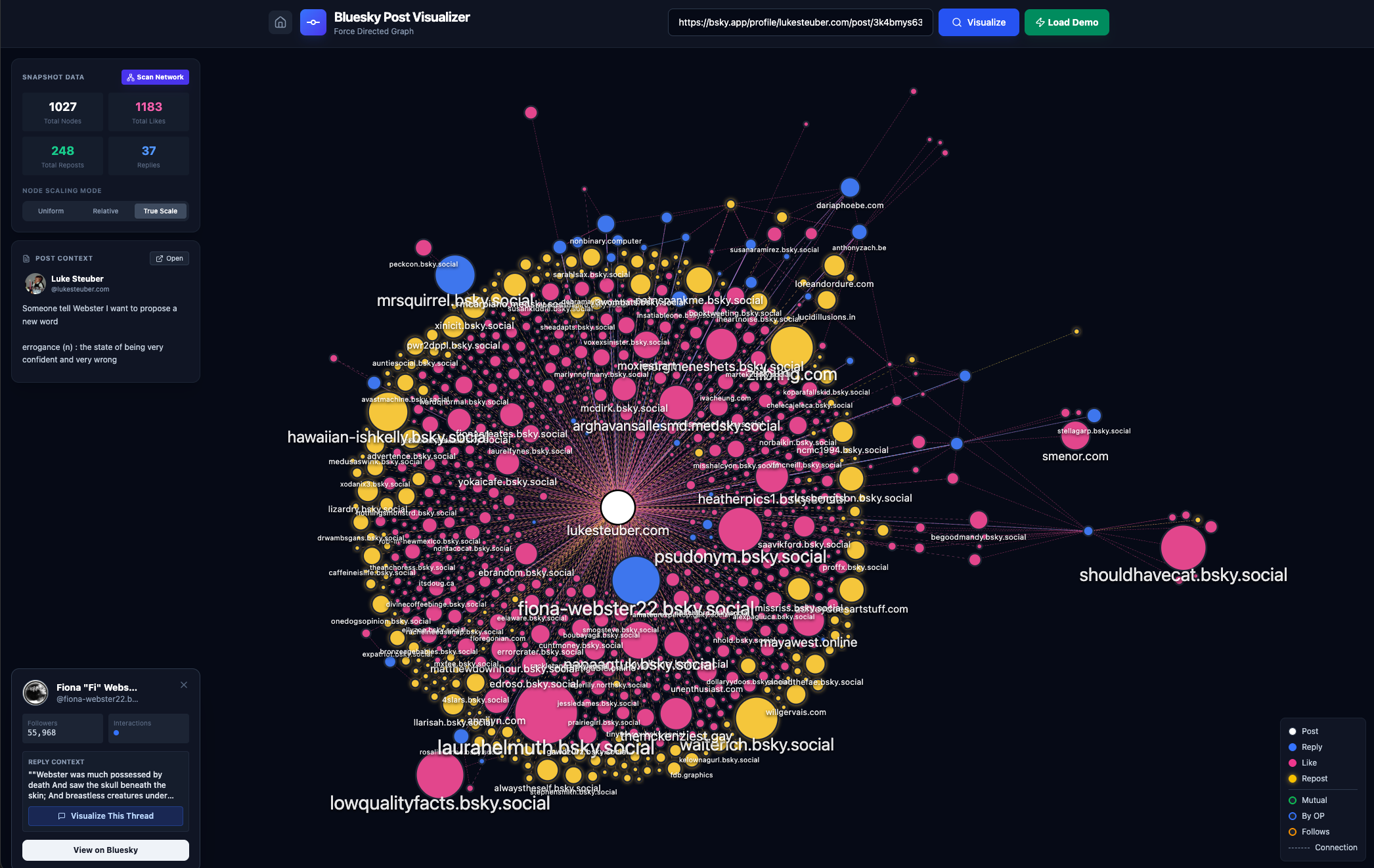 Bluesky Post Visualizer | dr.eamer.dev